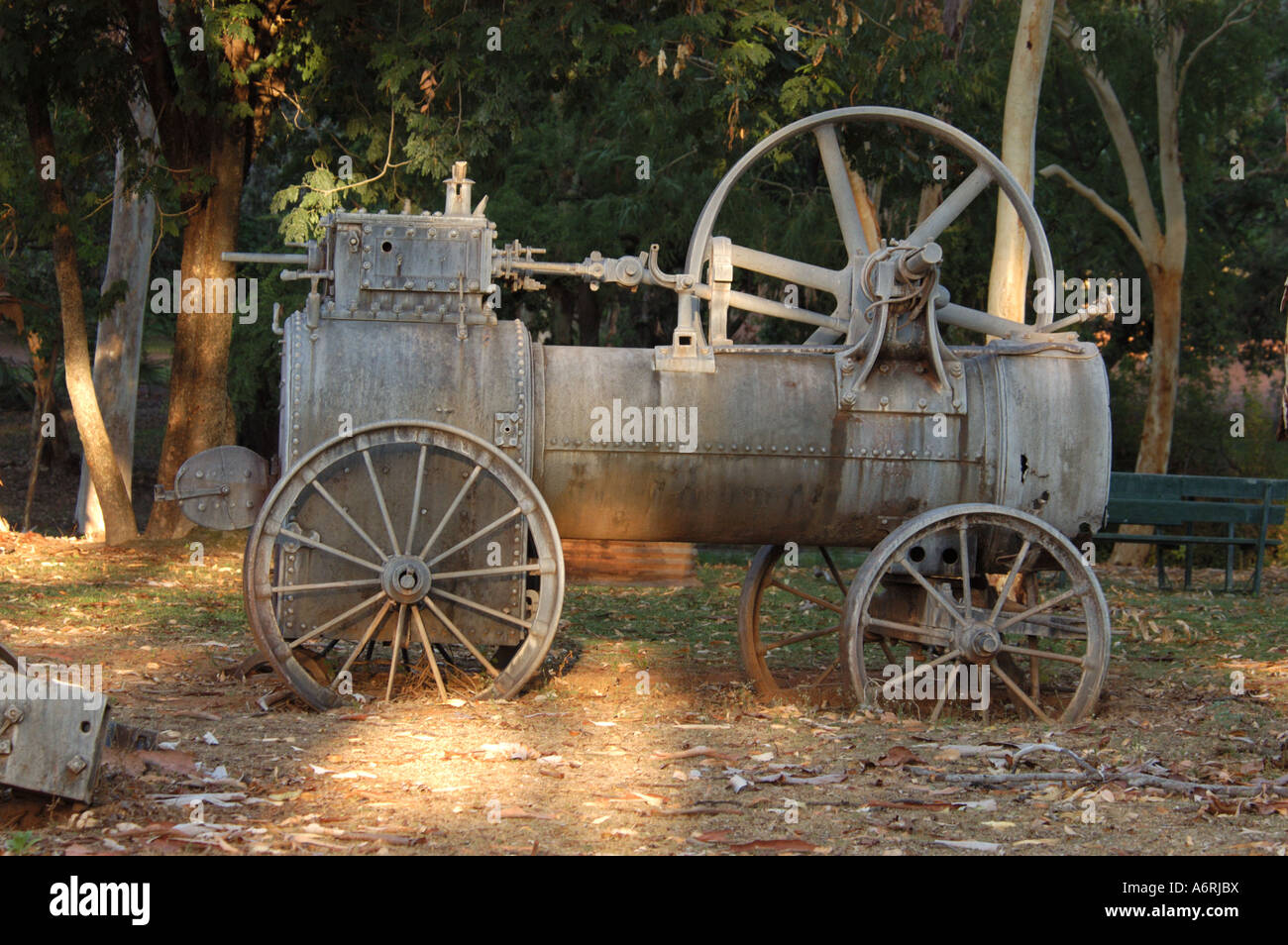 Old traction engine at sunset Stock Photo - Alamy