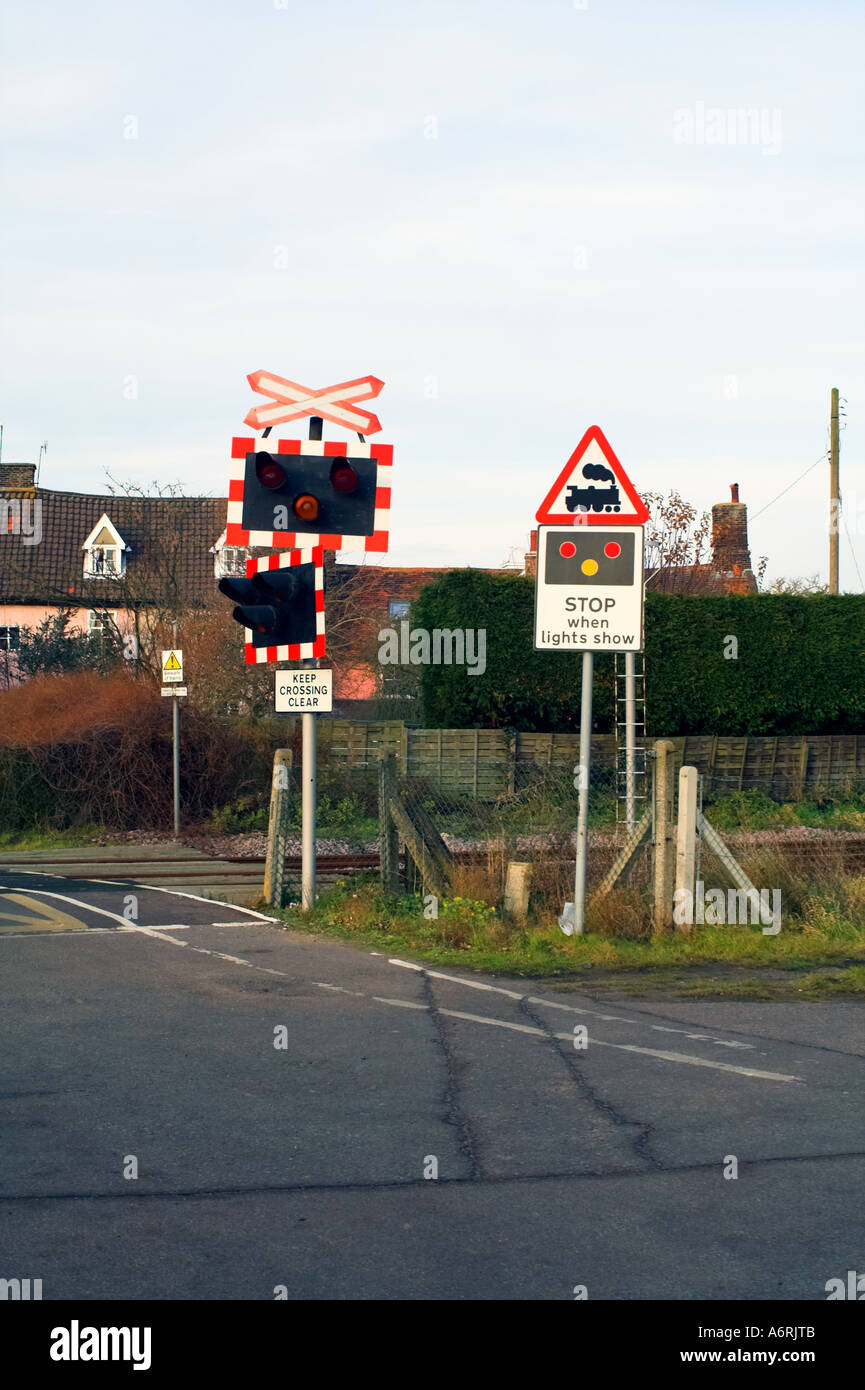 Train Crossing Traffic Signs Stock Photo - Alamy