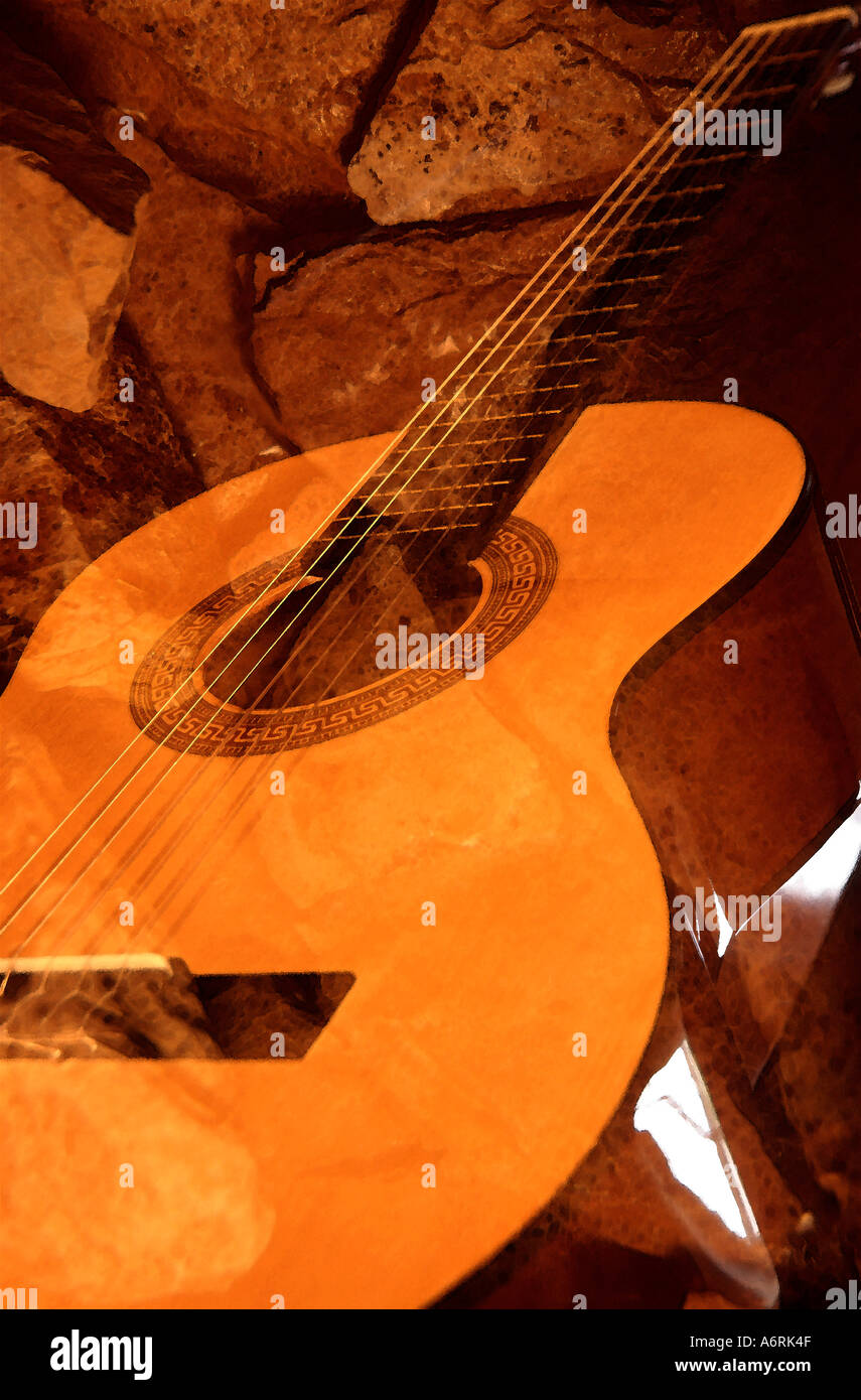 Double exposure guitar rocks hi-res stock photography and images - Alamy