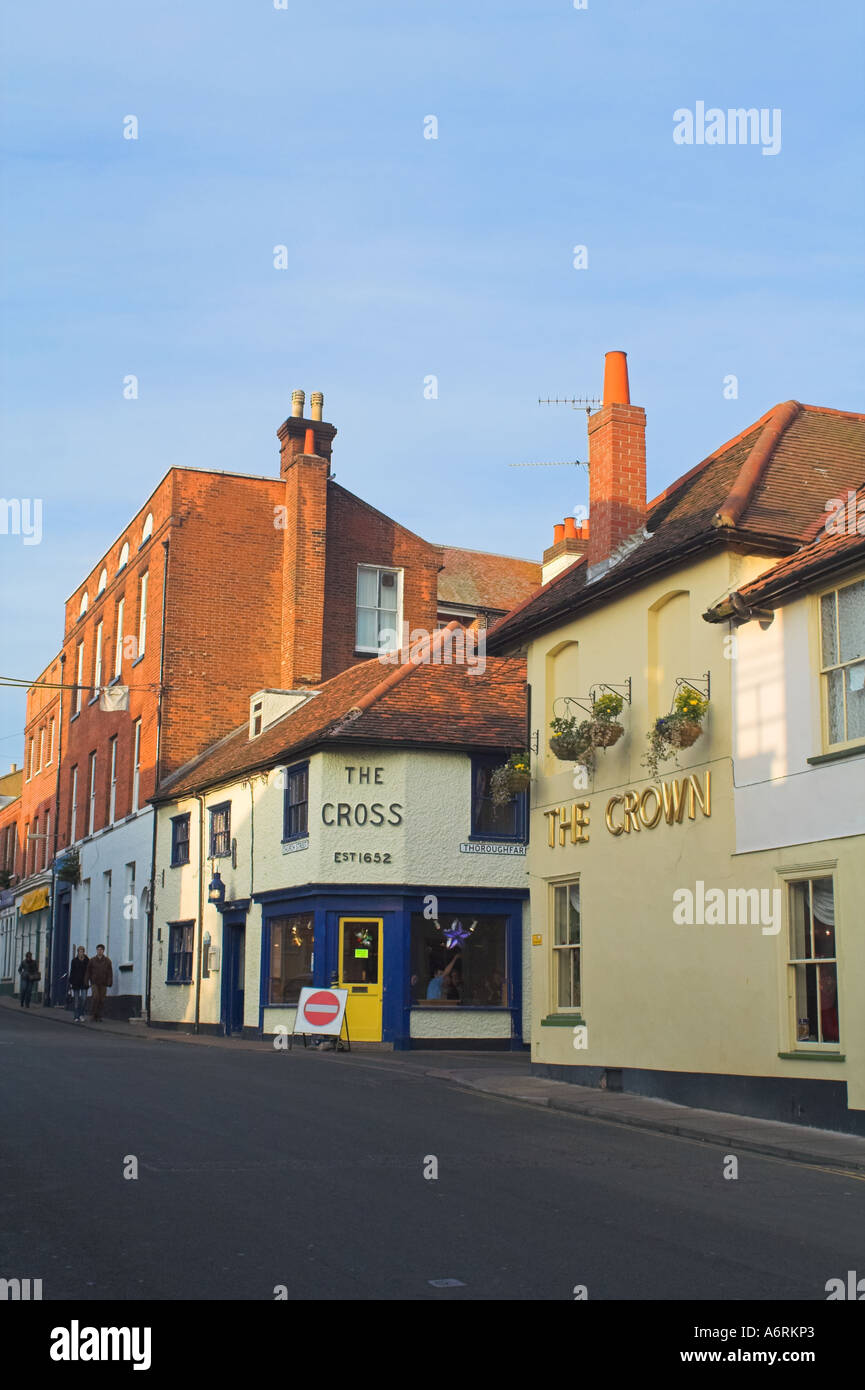 The Cross Pub and The Crown Hotel Woodbridge Suffolk England Stock ...