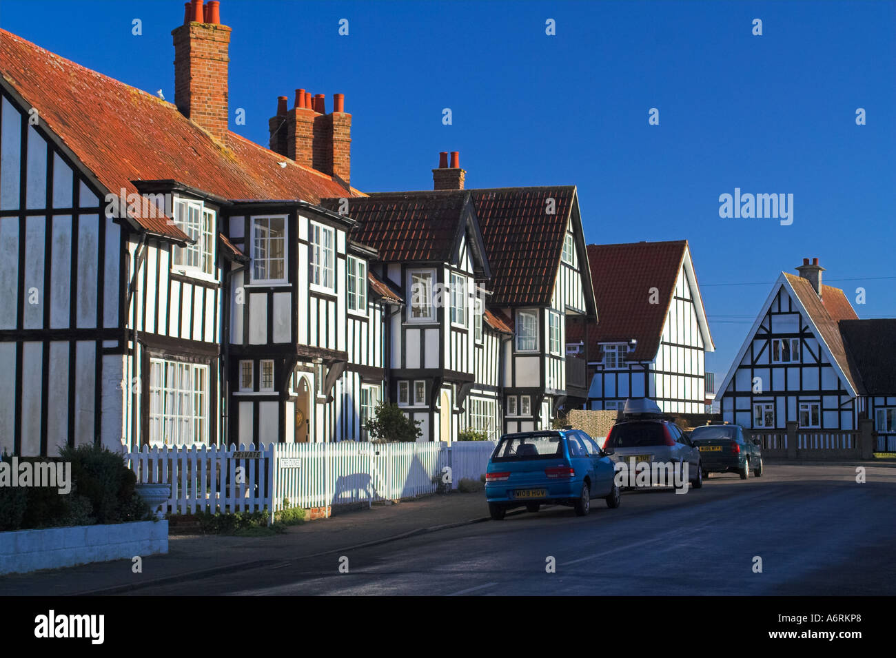 Quaint Colourful And Halftimbered Houses In An English