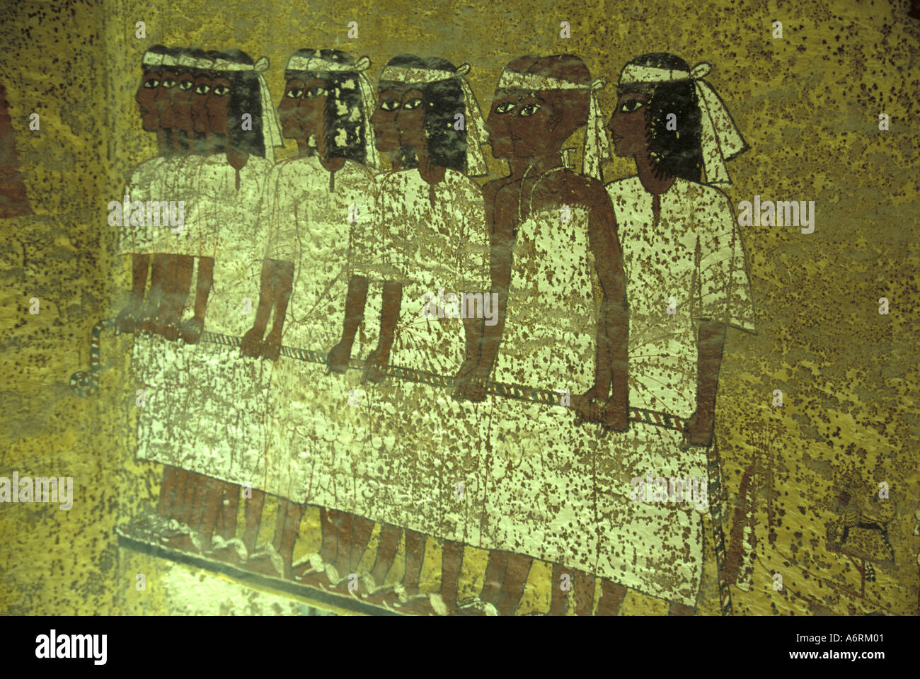 Egypt, Luxor, King Tutankhamun's sarcophagus, Mourners, east wall ...