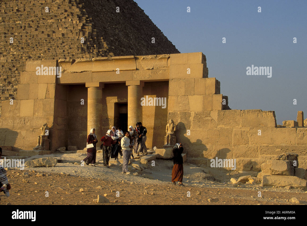 Egypt, Giza, People at Great Pyramid, Pyramid Complex, Giza Plateau ...