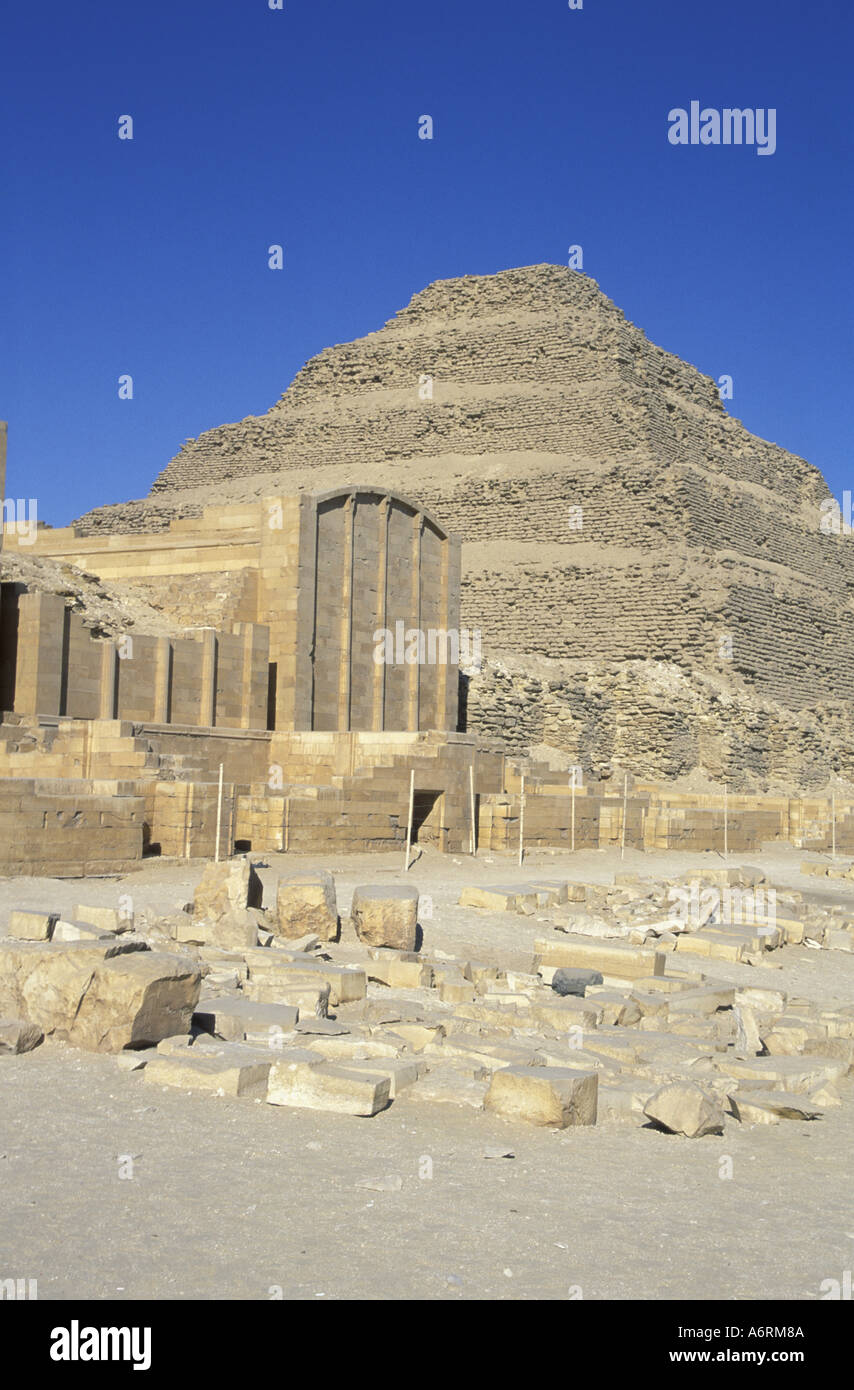Africa, Egypt, Sakkara. Step Pyramid of Sakkara; 27th Century BC; built ...