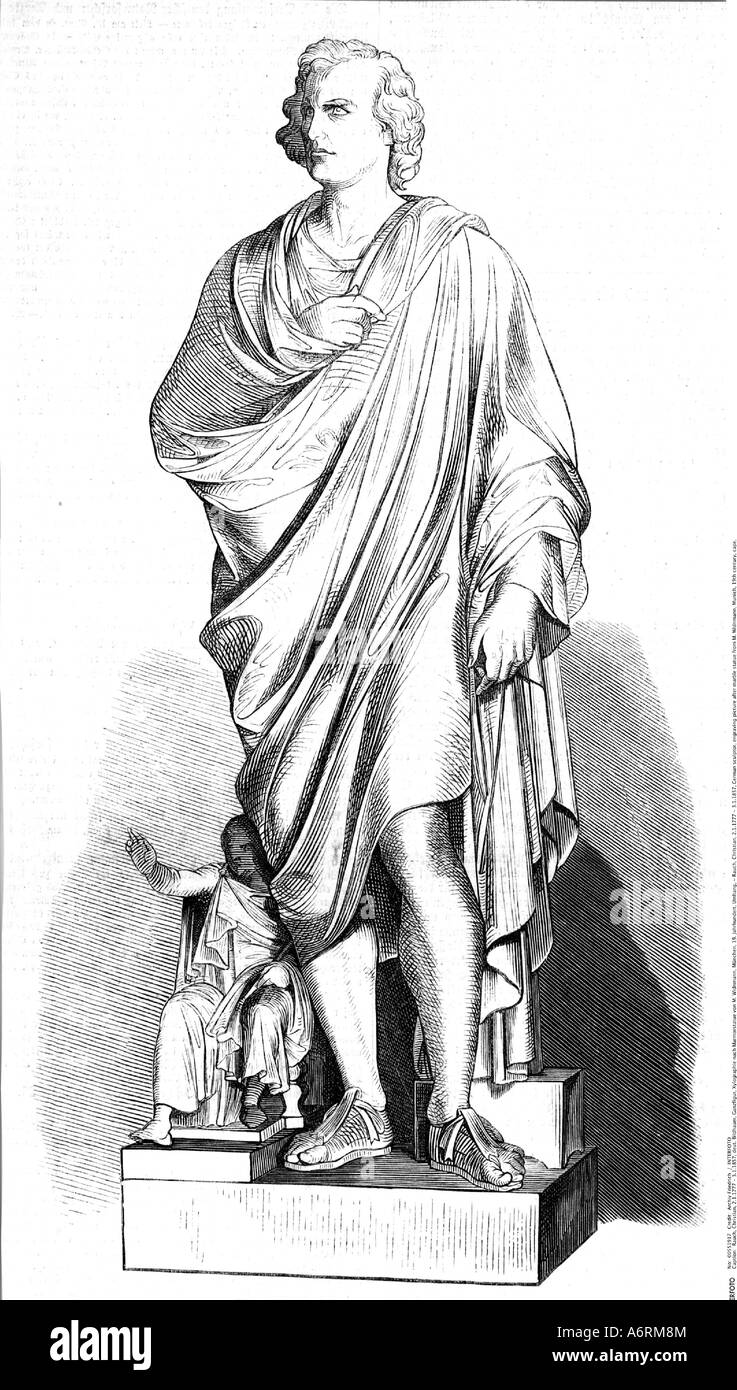 Rauch, Christian, 2.1.1777 - 3.1.1857, German sculptor, engraving ...