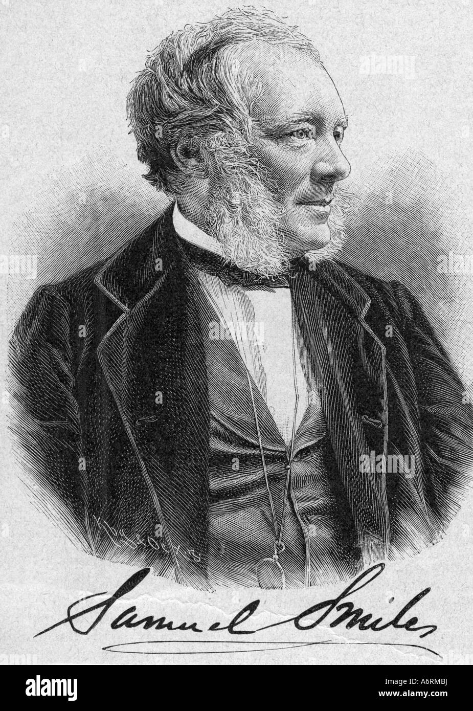 Smiles, Samuel, 23.12.1812 - 16.4.1904, British writer, engaving ...