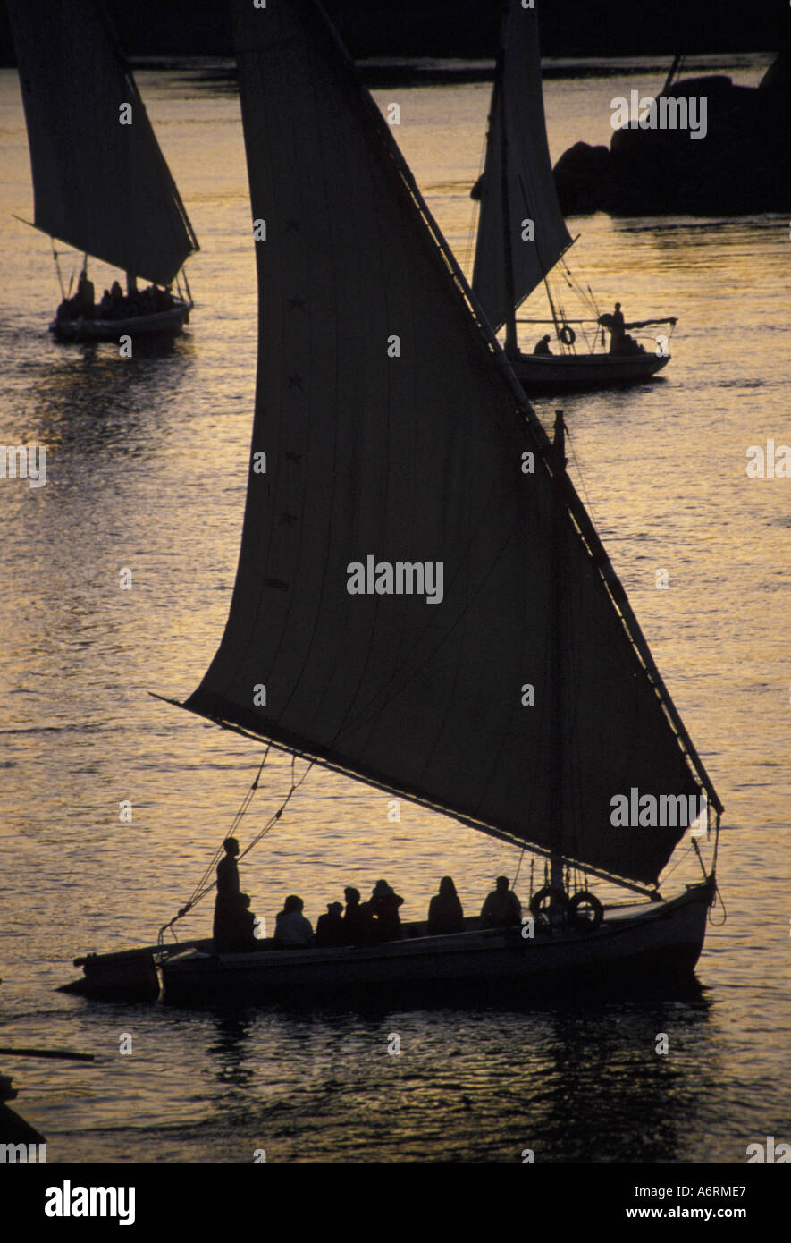 Africa, Egypt Nile. Boats on the Nile Stock Photo - Alamy
