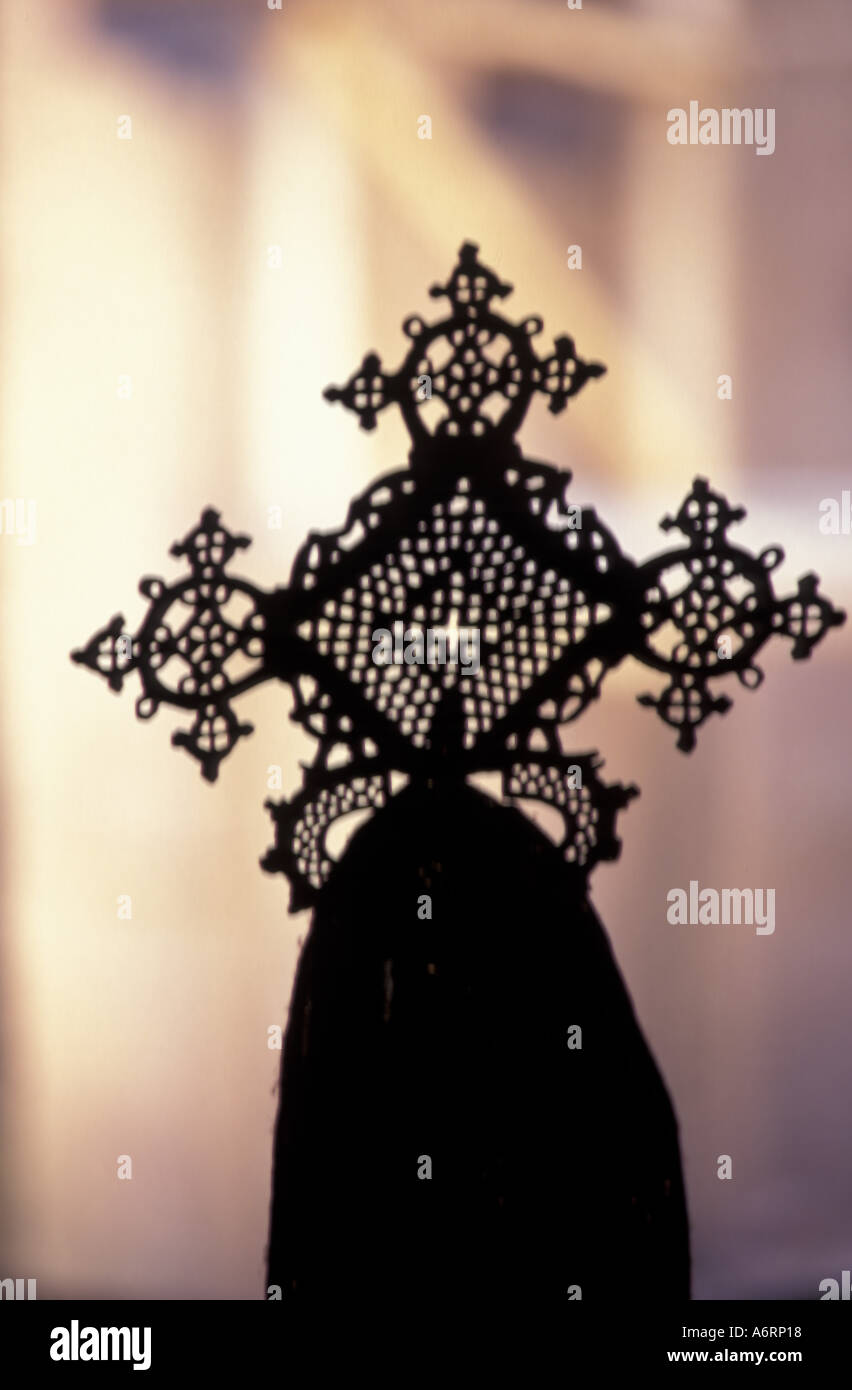 Africa, Ethiopia. Elaborate Coptic Cross on staff Stock Photo - Alamy