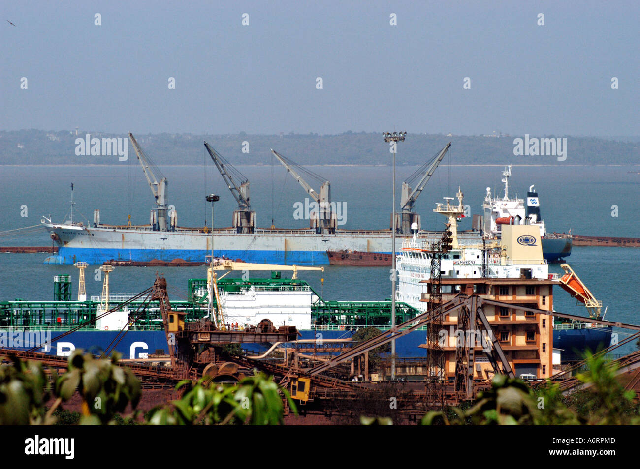 ASB77371 Bulk carrier ships berth at Mormugao Port Trust dock at Vasco ...