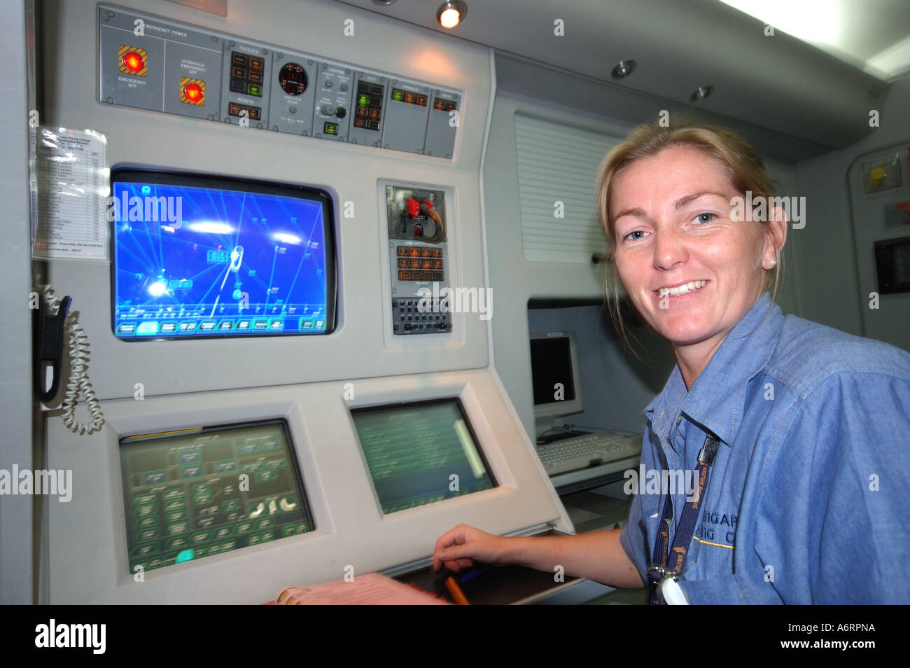 Instructor in Flight Simulator Stock Photo - Alamy