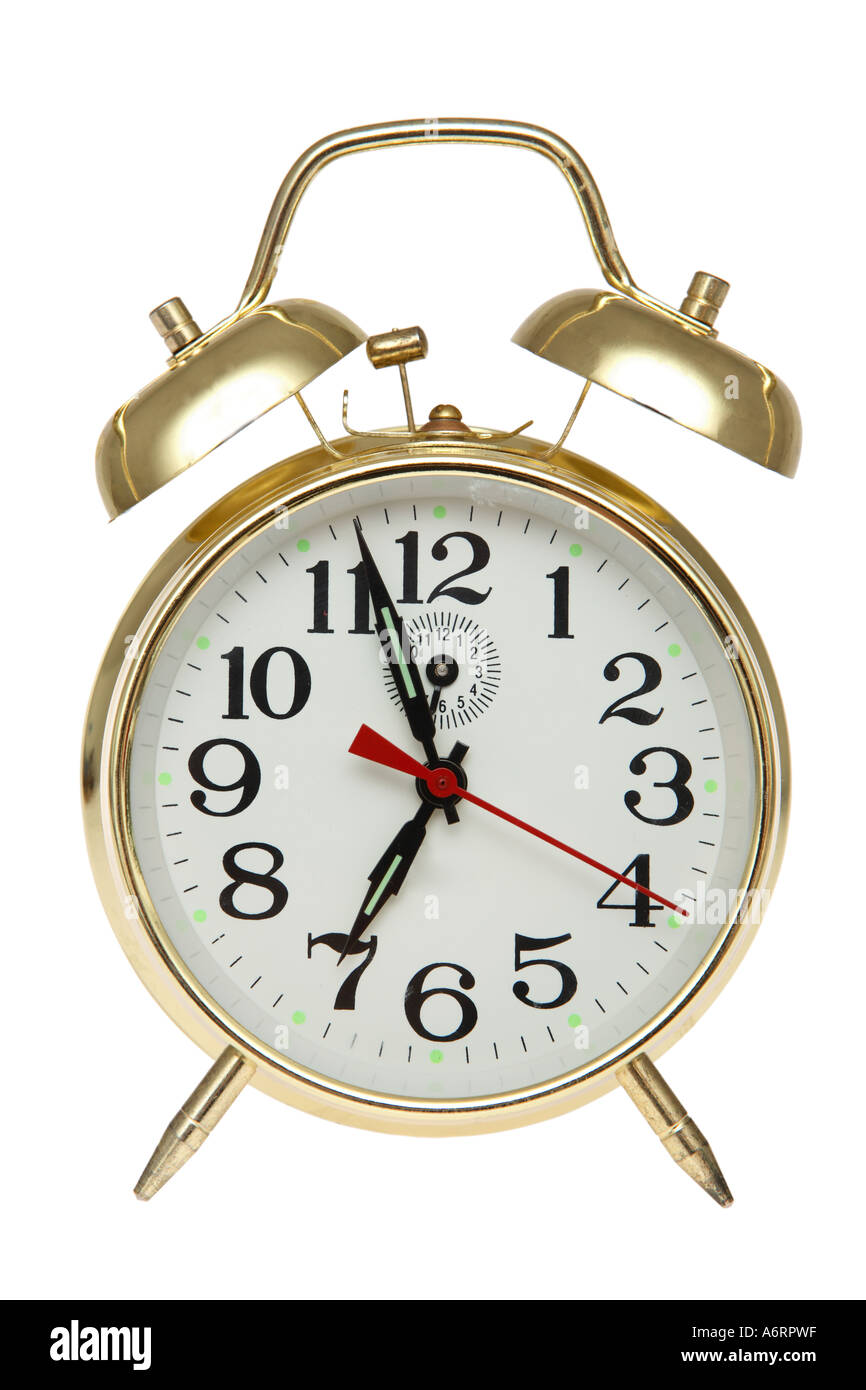 Gold Alarm Clock Stock Photo - Alamy