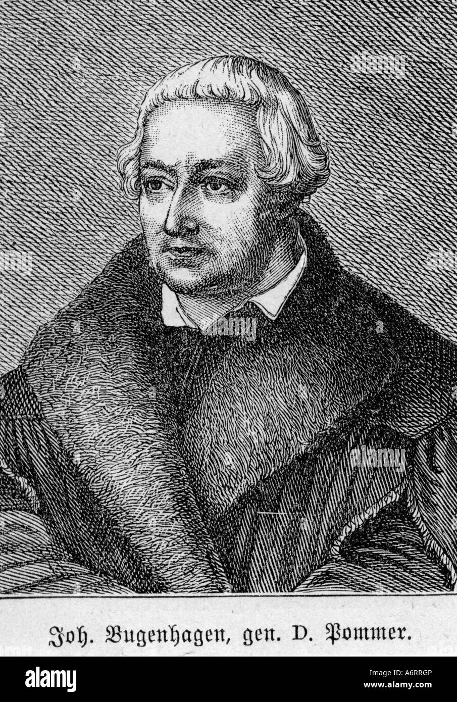 Bugenhagen Johannes 24 6 1485 20 4 1558 German reformer portrait ...