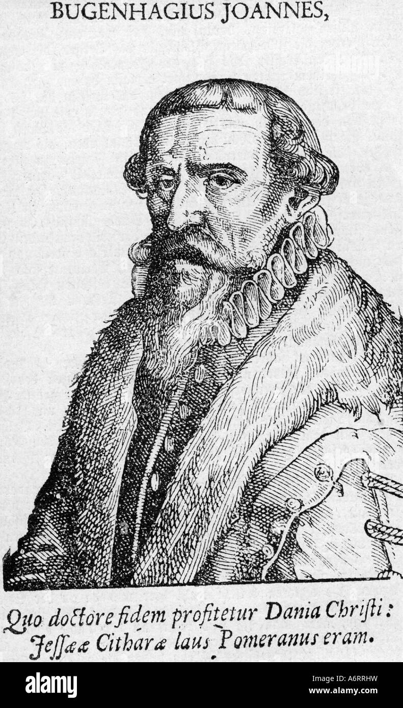 Bugenhagen Johannes 24 6 1485 20 4 1558 German reformer portrait during ...