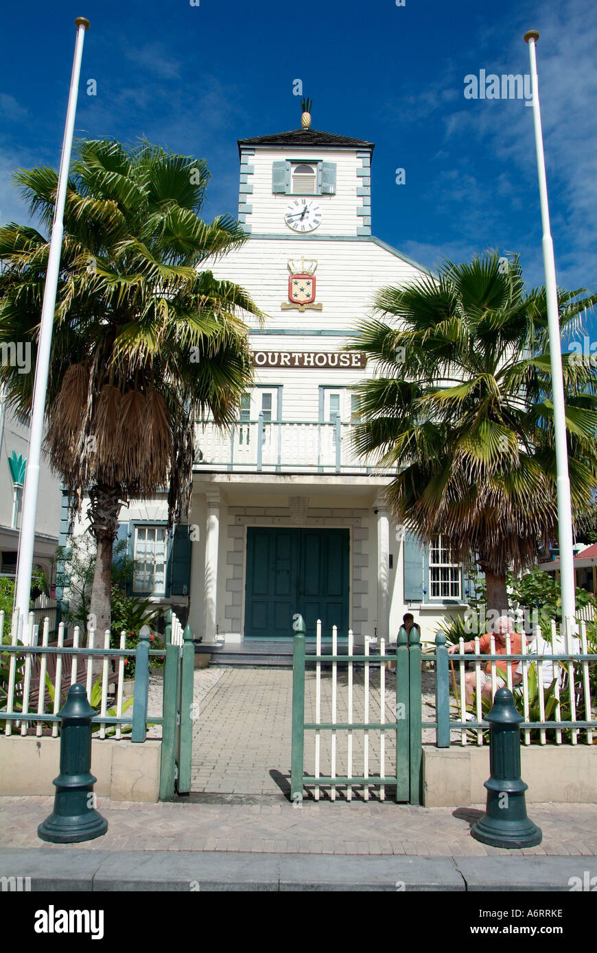 Courthouse on the island of St Maarten Martin in the Virgin Islands ...