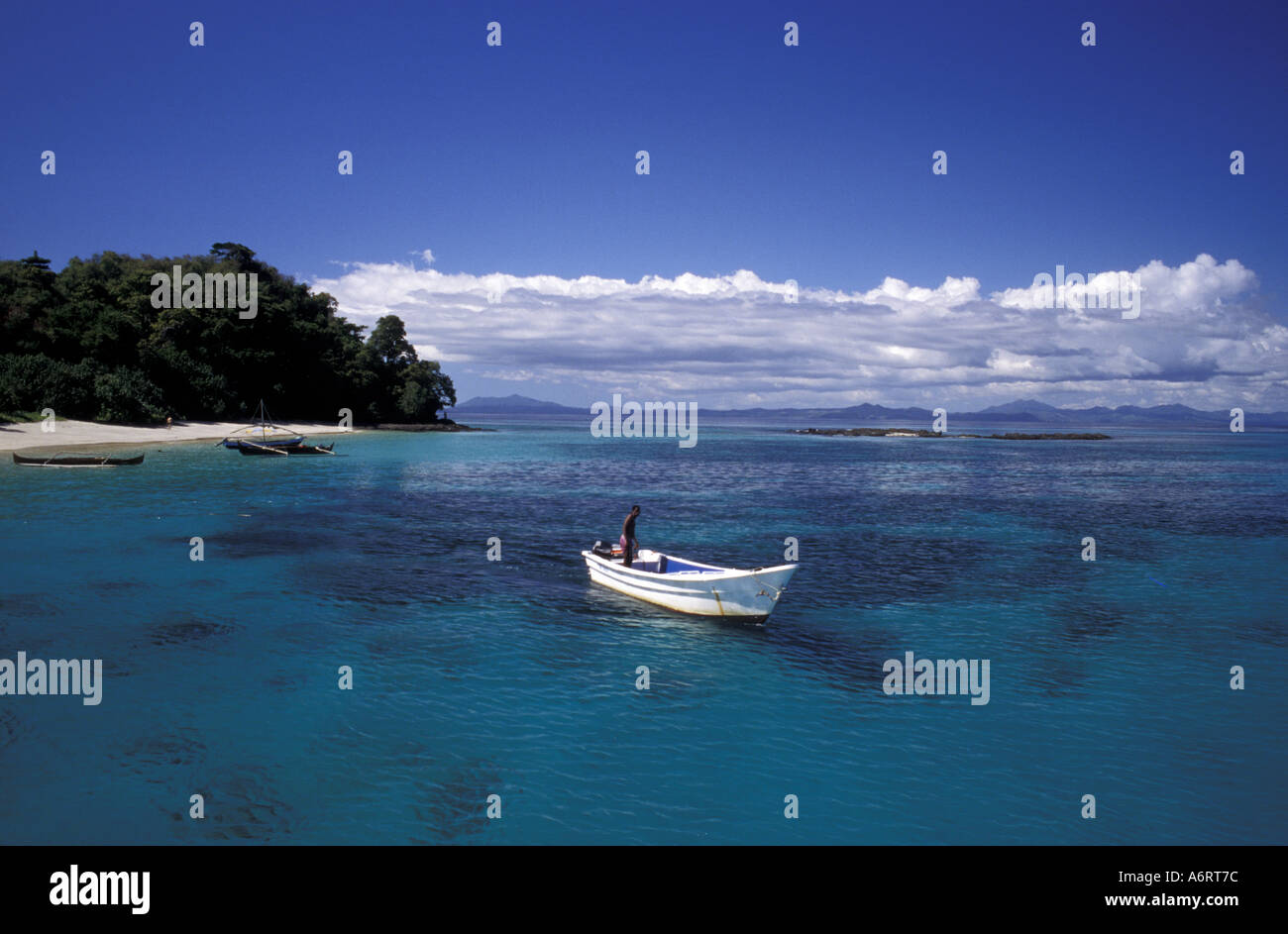 Africa, Madagascar, Nosy Tanikely. Surrounded by deep blue ocean Stock ...