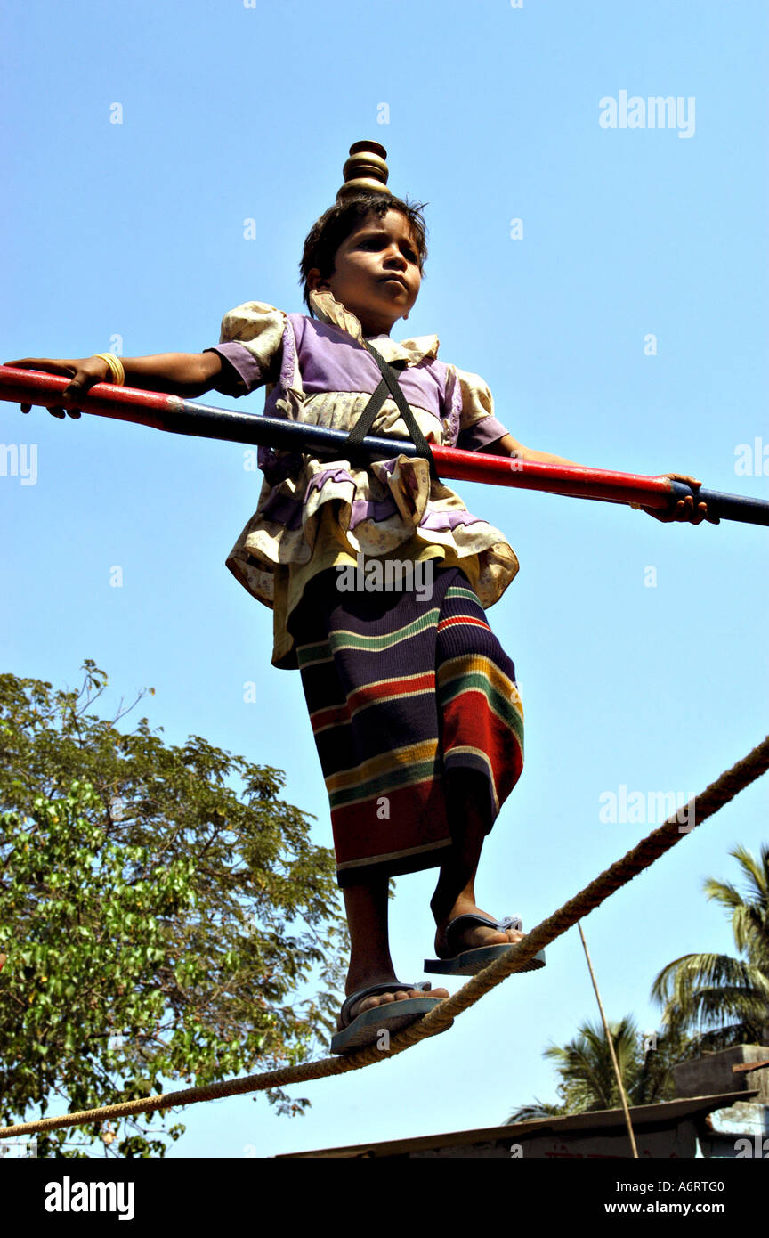 Indian girl balancing act hi-res stock photography and images - Alamy