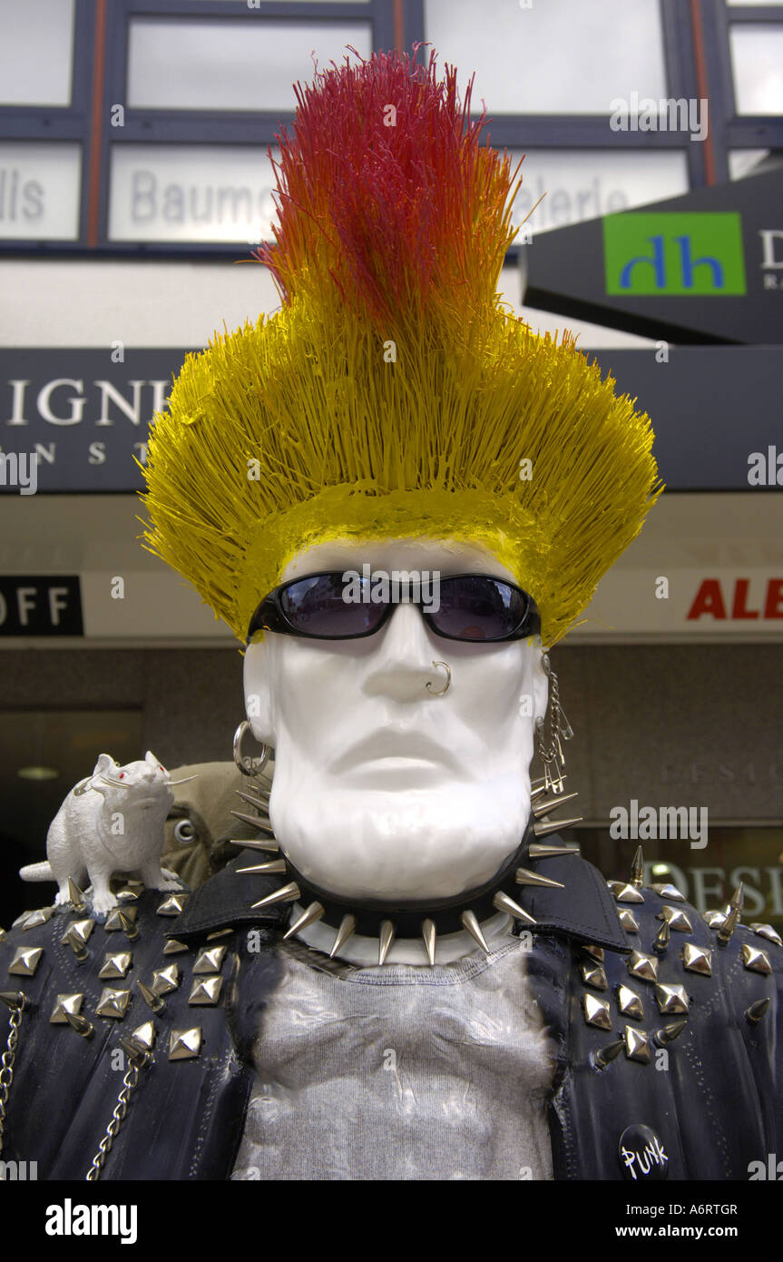 mohican mohawk punk yellow red rat rock youth urban white sculpture ...