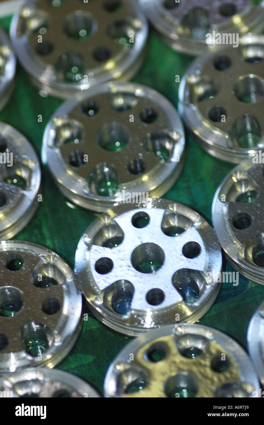 precision engineered stainless steel medical components Stock Photo - Alamy