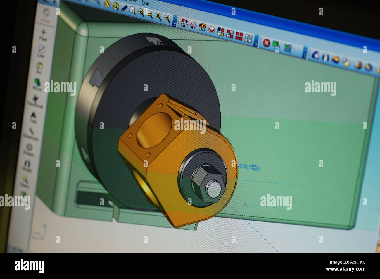 CAD computer screen in metal workshop Stock Photo - Alamy