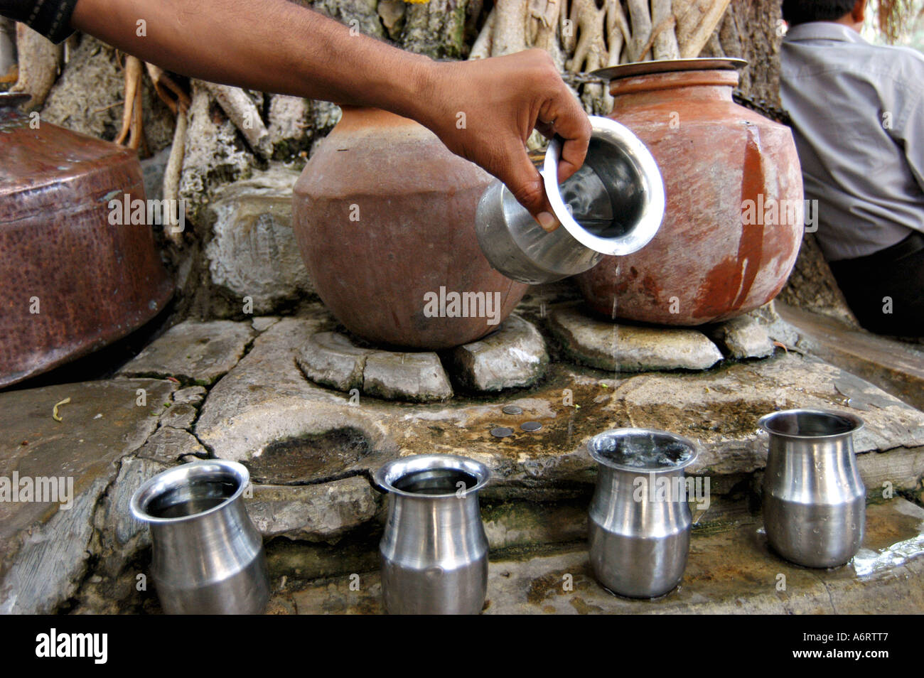 ASB77329 Free cold water from earthen pots in summer, India Stock Photo ...