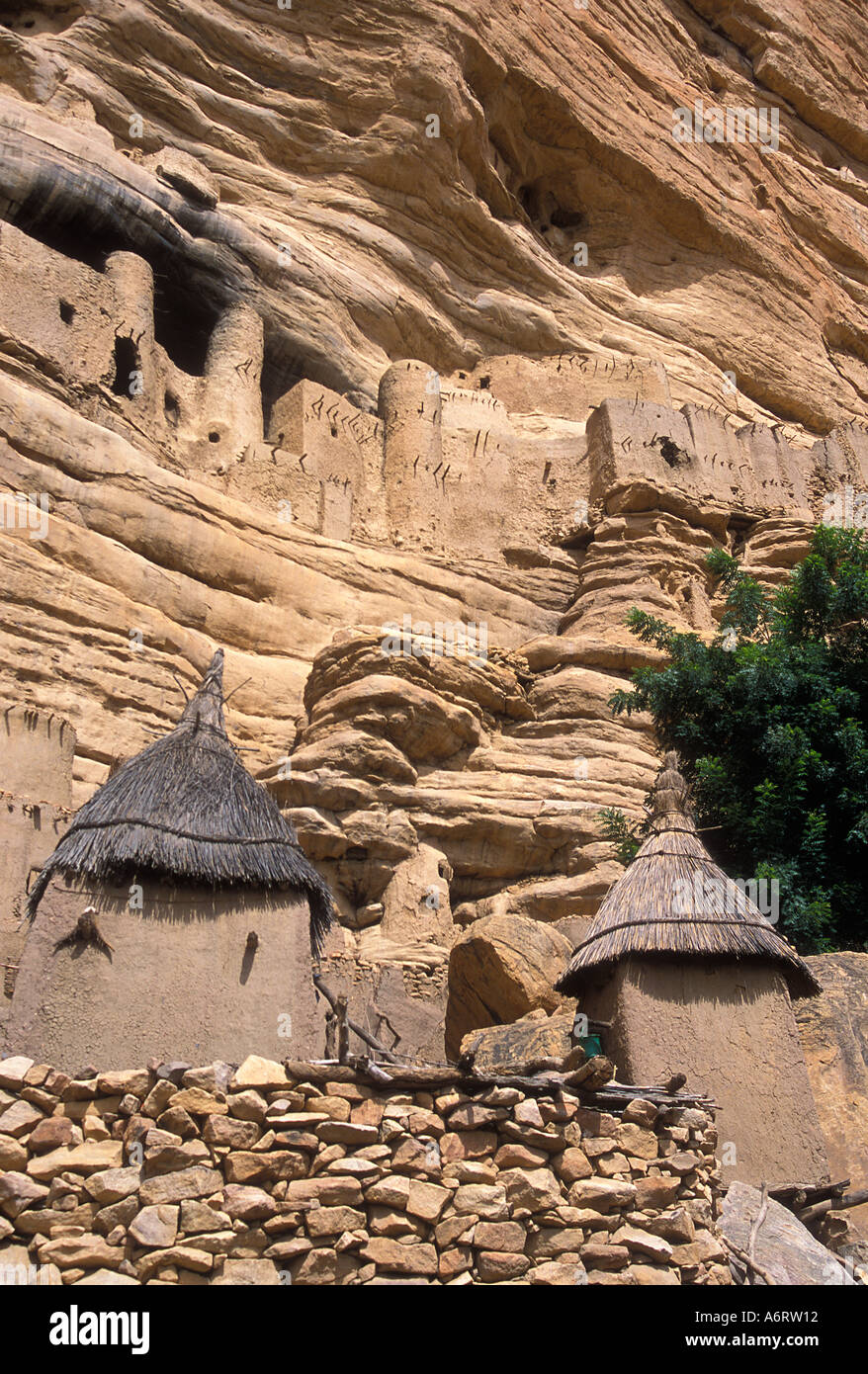Dogon houses in Ireli village just below the escarpment, Dogon country ...