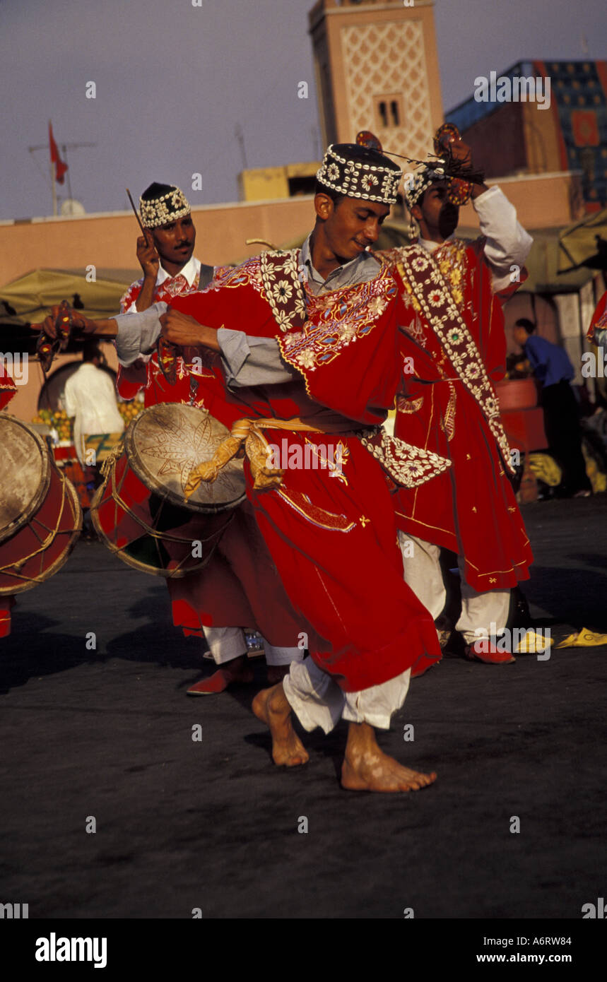 Morocco, Marrakech Dancers in Djemma-el-Fna Square Stock Photo - Alamy