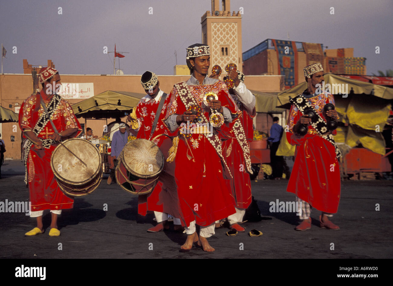 AFRICA, Morocco, Marrakech Dancers and musicians in Djemaa-el-fna ...