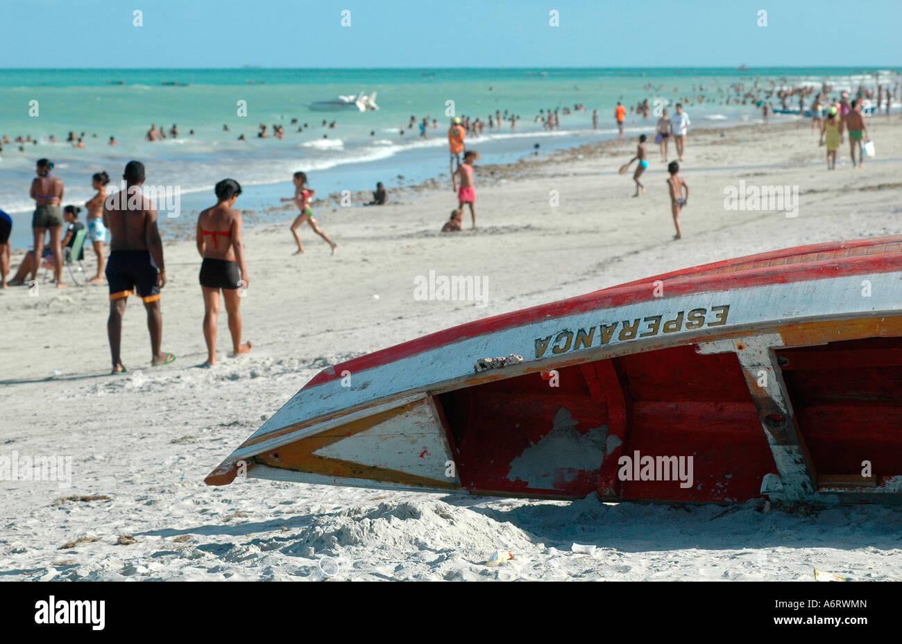 Praia de Jaguaribe Jaguaribe beach Ilha de Itamaraca Pernambuco Brazil ...