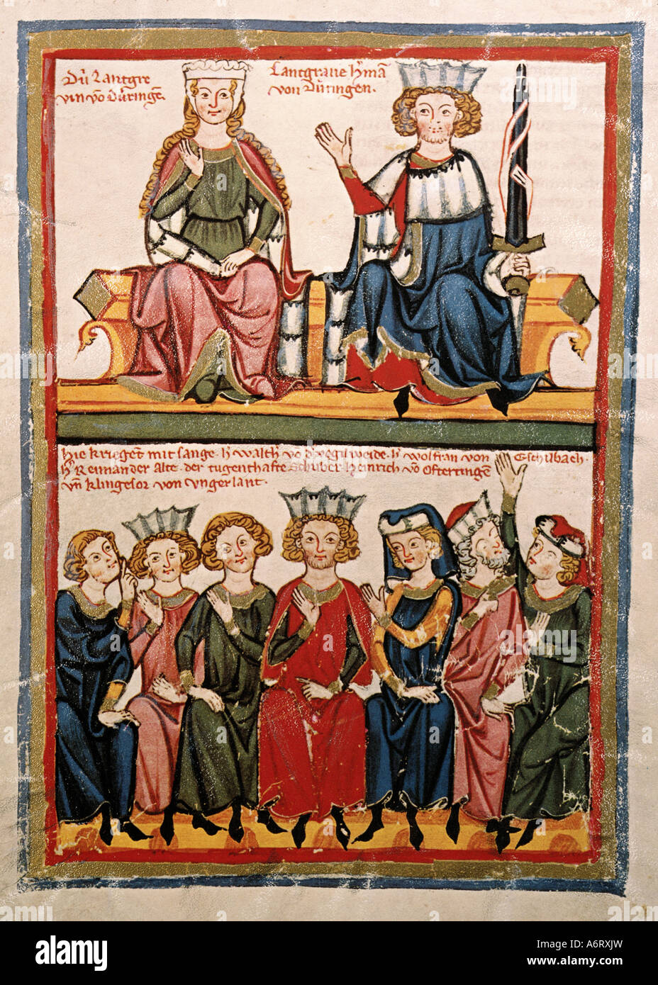 fine arts, middle ages, Gothic, illumination, Codex Manesse, Zurich ...