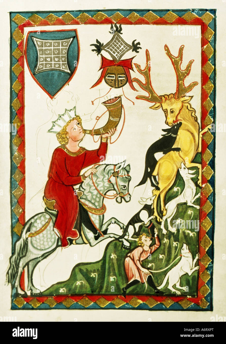 fine arts, middle ages, Gothic, illumination, Codex Manesse, Zurich ...