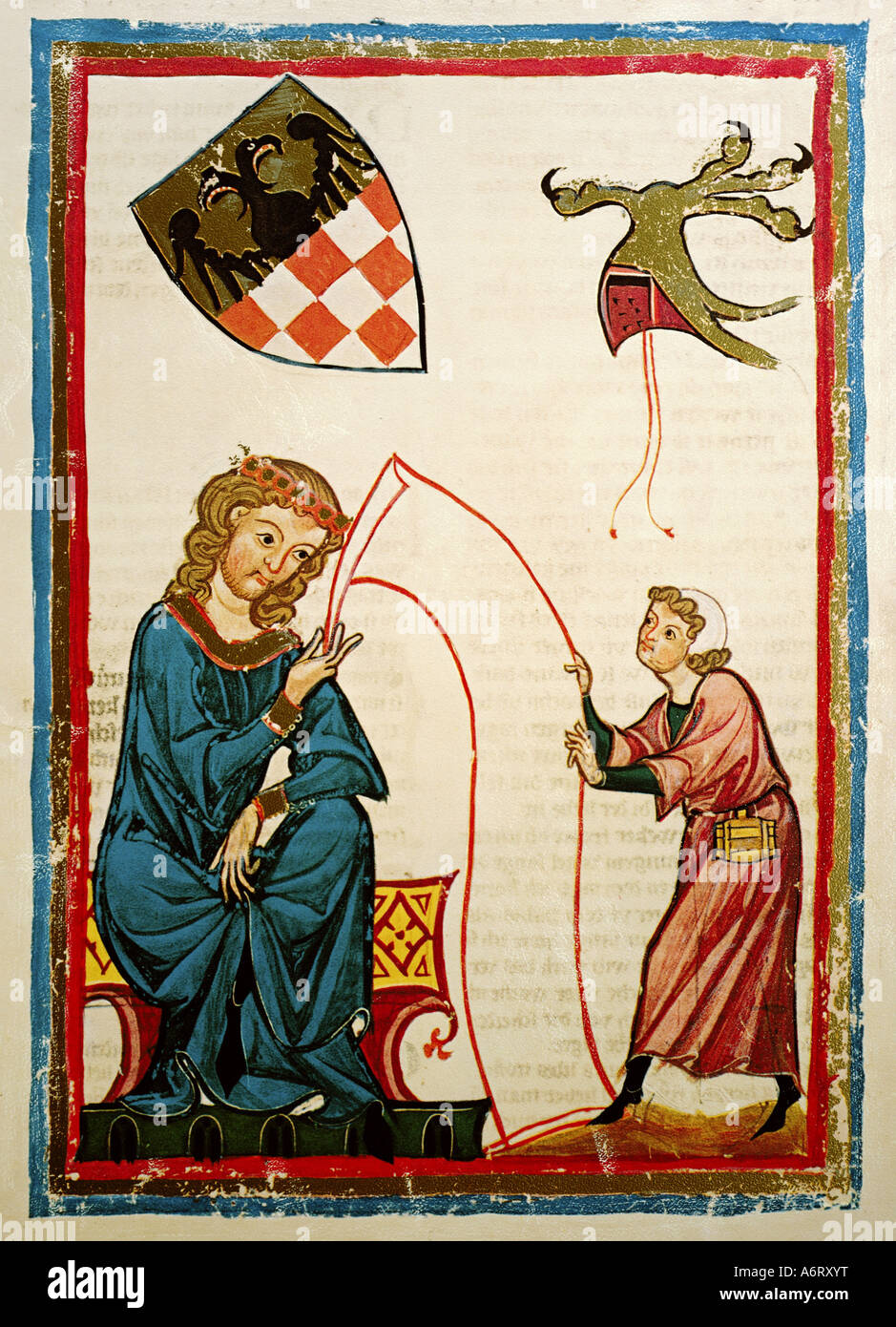 fine arts, middle ages, Gothic, illumination, Codex Manesse, Zurich ...