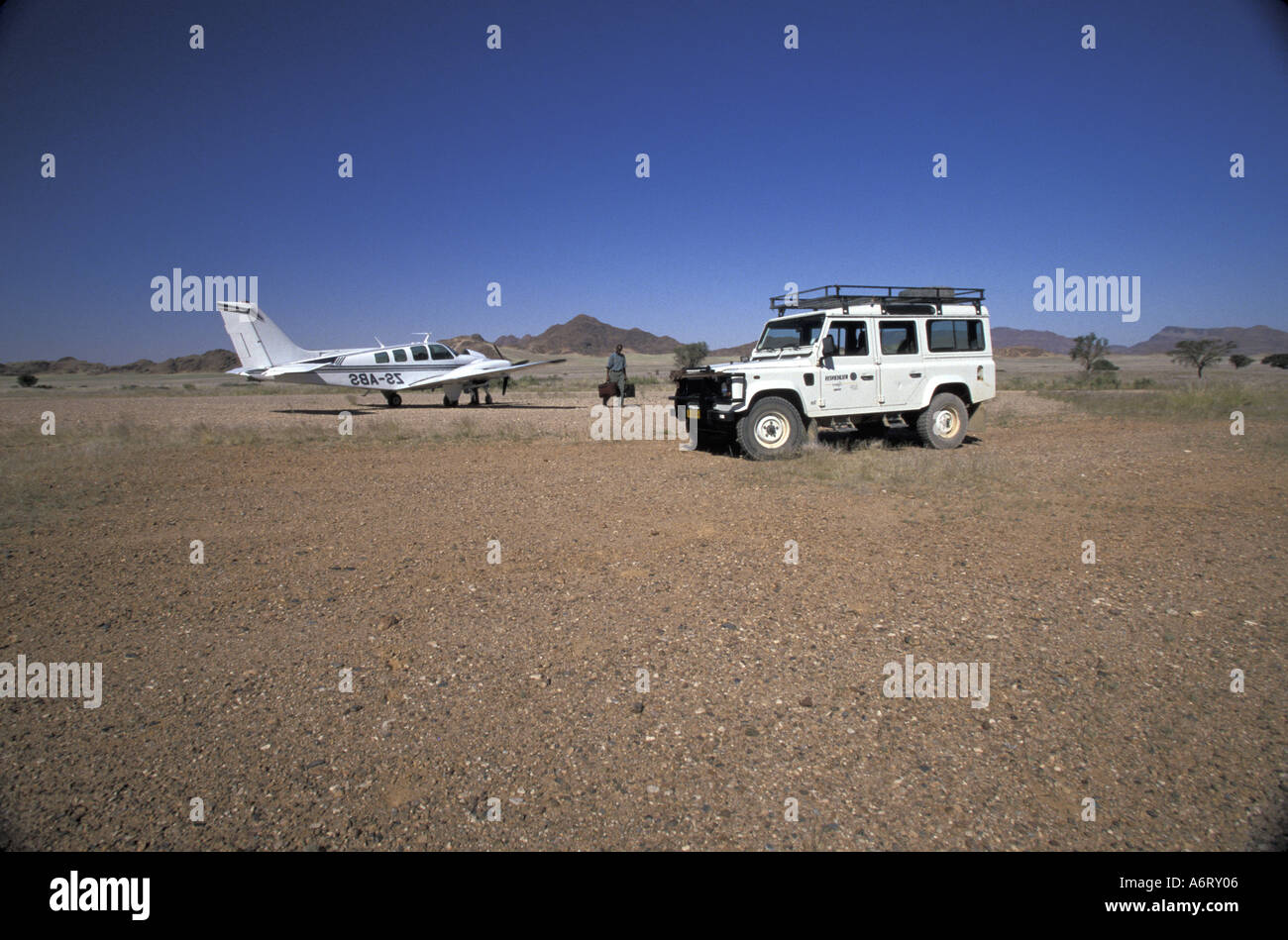 Namibia, Sossusvlei Camp. Aircraft arrival Stock Photo - Alamy