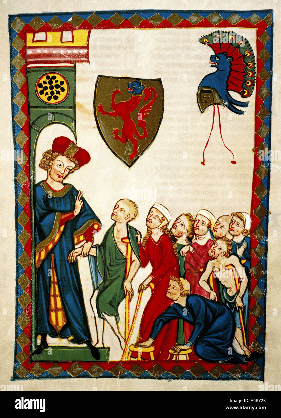 fine arts, middle ages, Gothic, illumination, Codex Manesse, Zurich ...