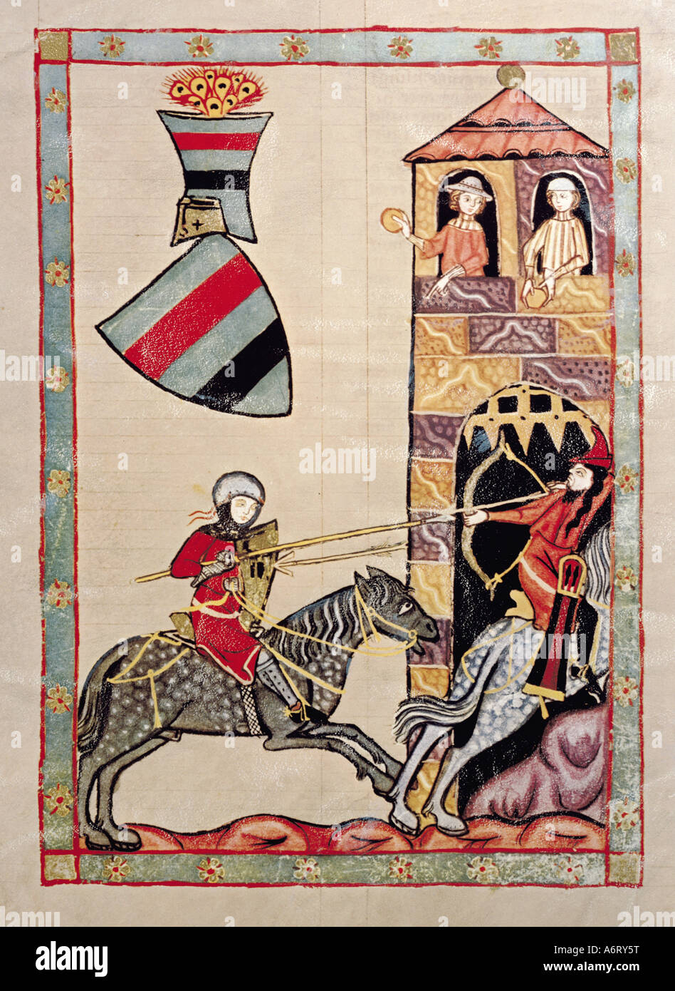 fine arts, middle ages, Gothic, illumination, Codex Manesse, Zurich ...