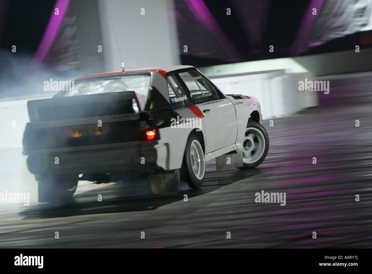 Sideways, Group B rallycar style Stock Photo - Alamy