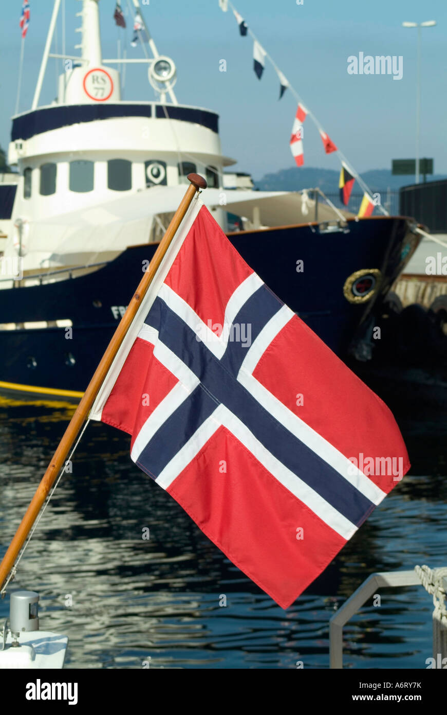 bergen norwegian flag Stock Photo - Alamy