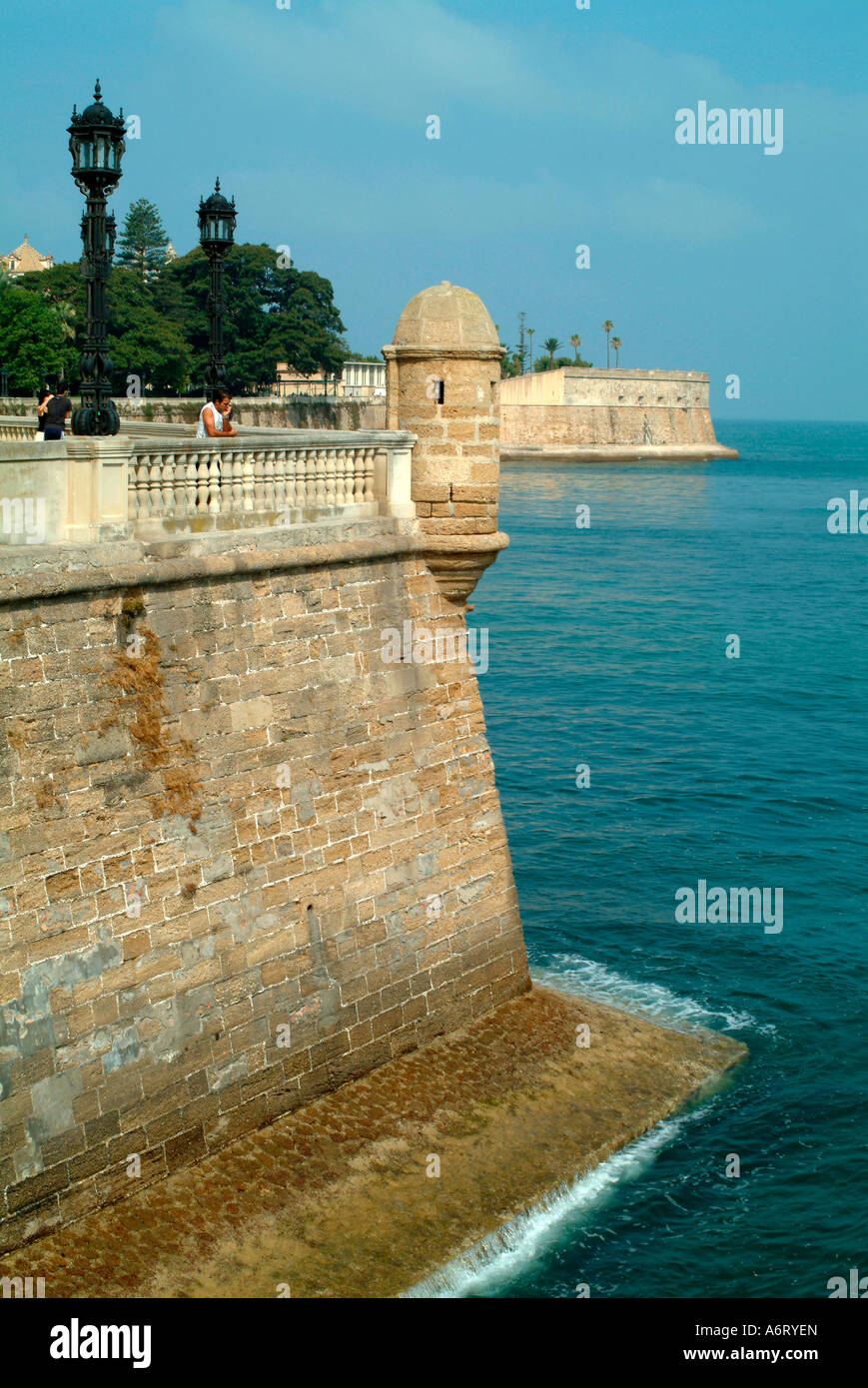 harbour walls at Cadiz Spain Stock Photo - Alamy