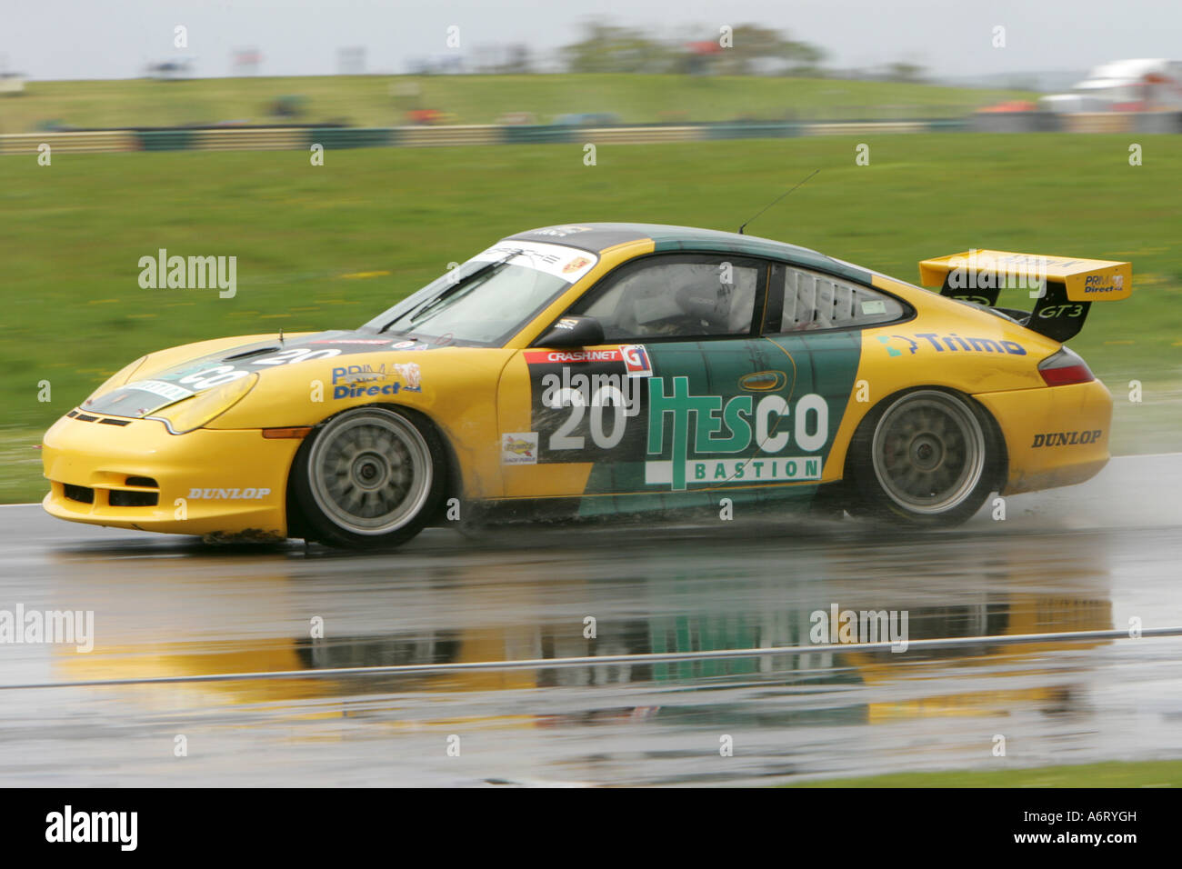 Croft Racing Circuit, in the wet Stock Photo - Alamy