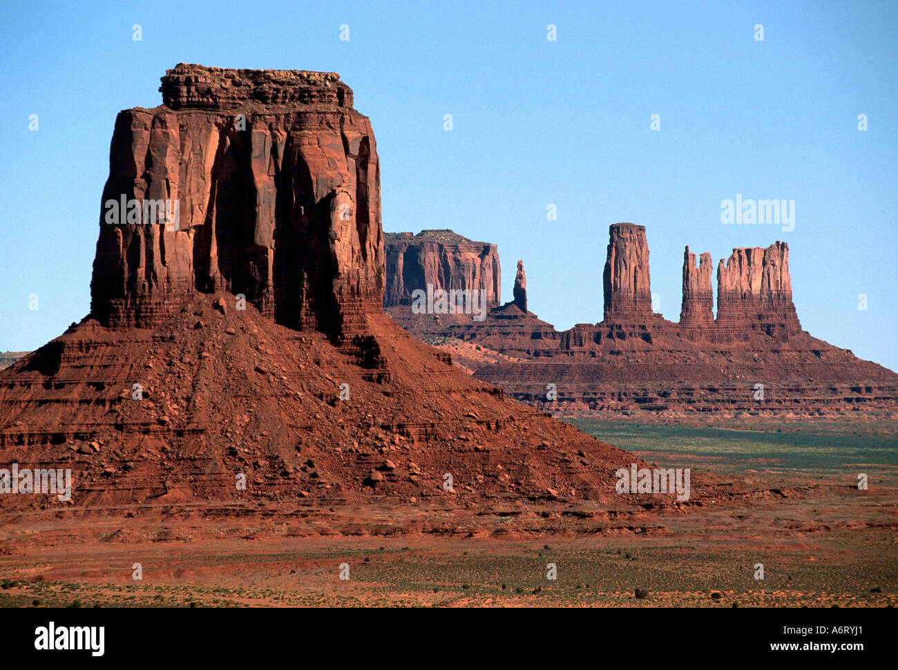 Red sandstone monoliths Monument Valley USA Stock Photo - Alamy