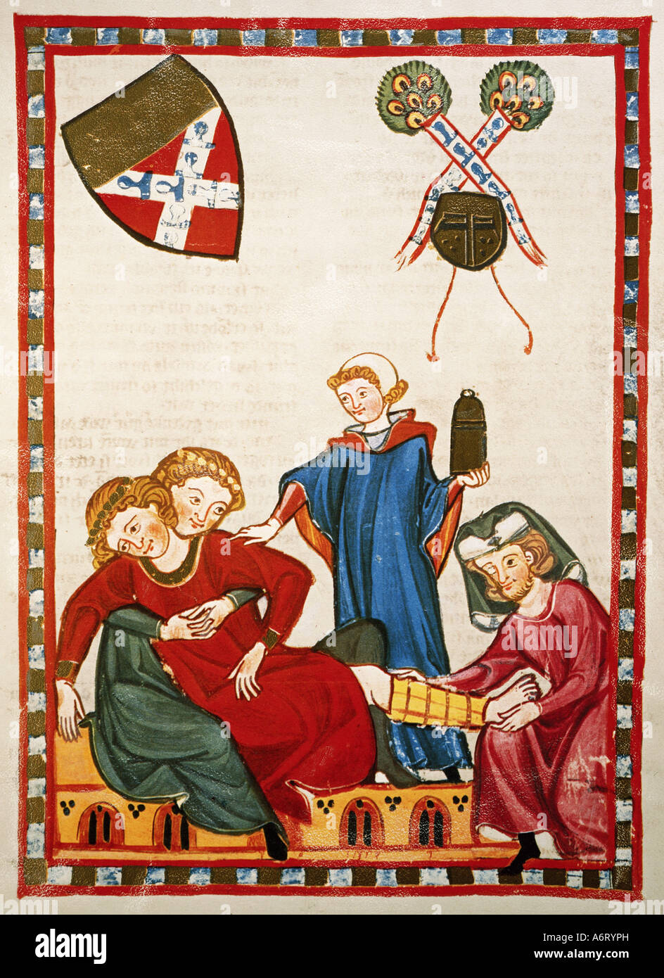 fine arts, middle ages, Gothic, illumination, Codex Manesse, Zurich ...