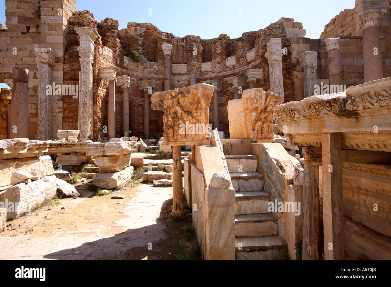 The Severan Basilica at Leptis Magna in Libya. Converted into Christian ...