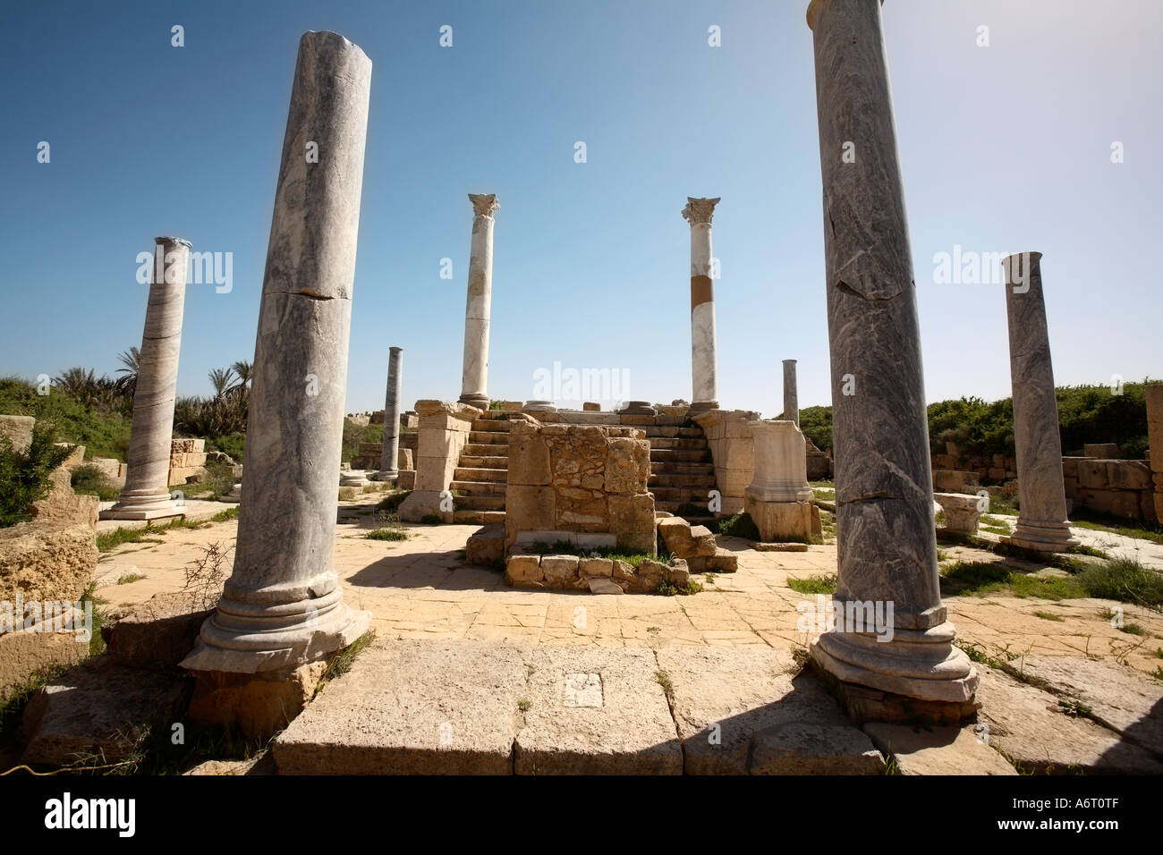 The Temple of Serapis at Leptis Magne in Libya Stock Photo - Alamy