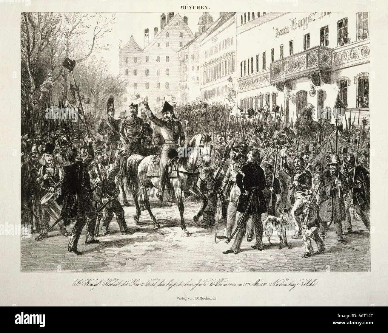 events, revolutions 1848/1849, Germany, Bavaria, Prince Charles of ...