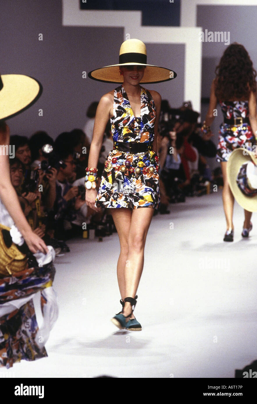 fashion, 1980s, mannequin, wearing skirt, full length, catwalk, spring ...