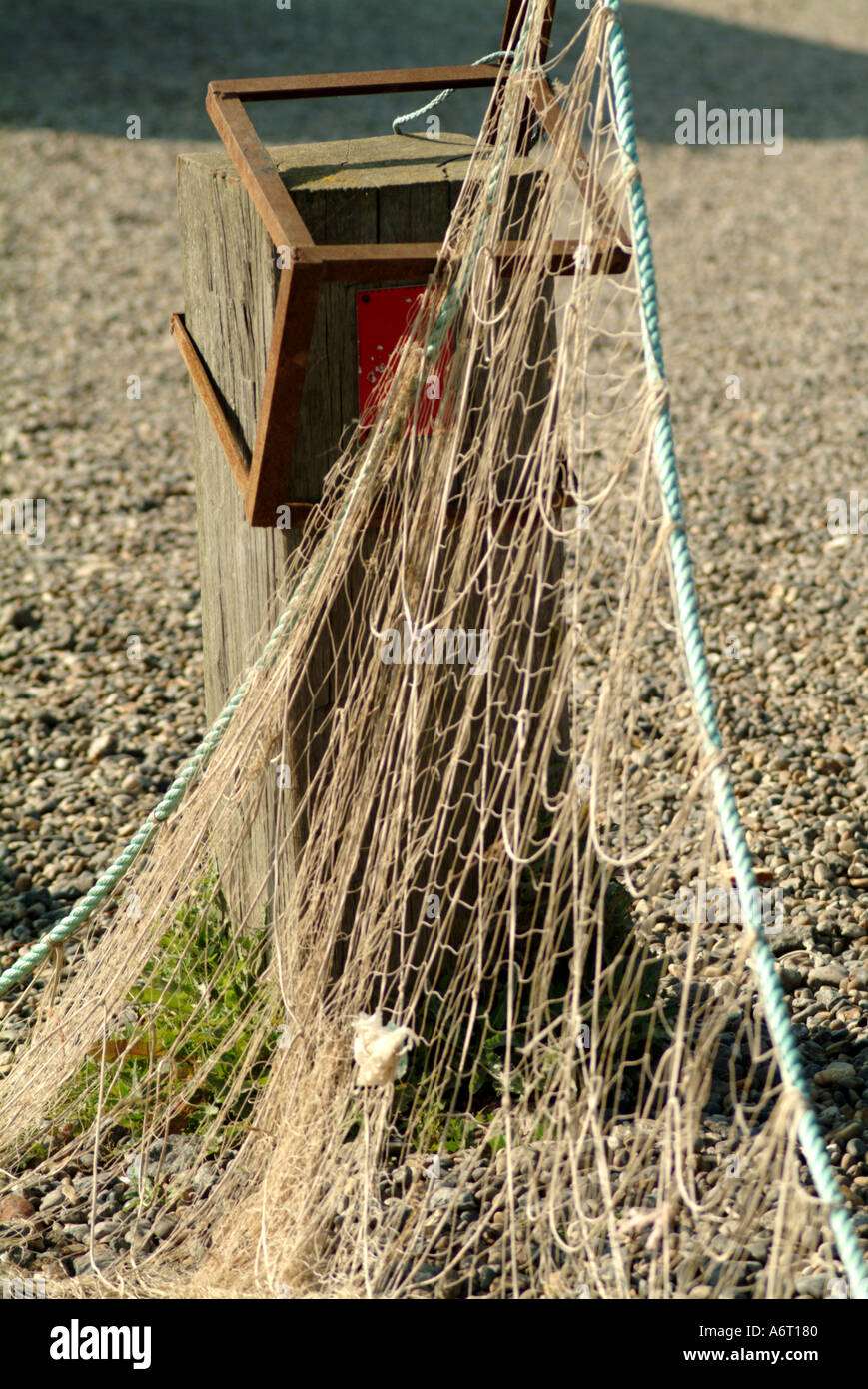 Nets drying on Post at Southwold Suffolk Stock Photo - Alamy