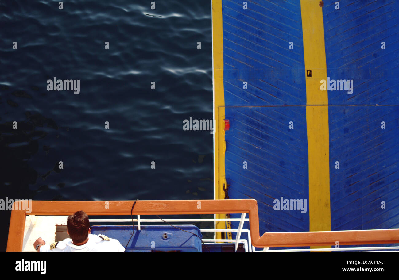 Greek Island Ferry loading ramp Stock Photo - Alamy