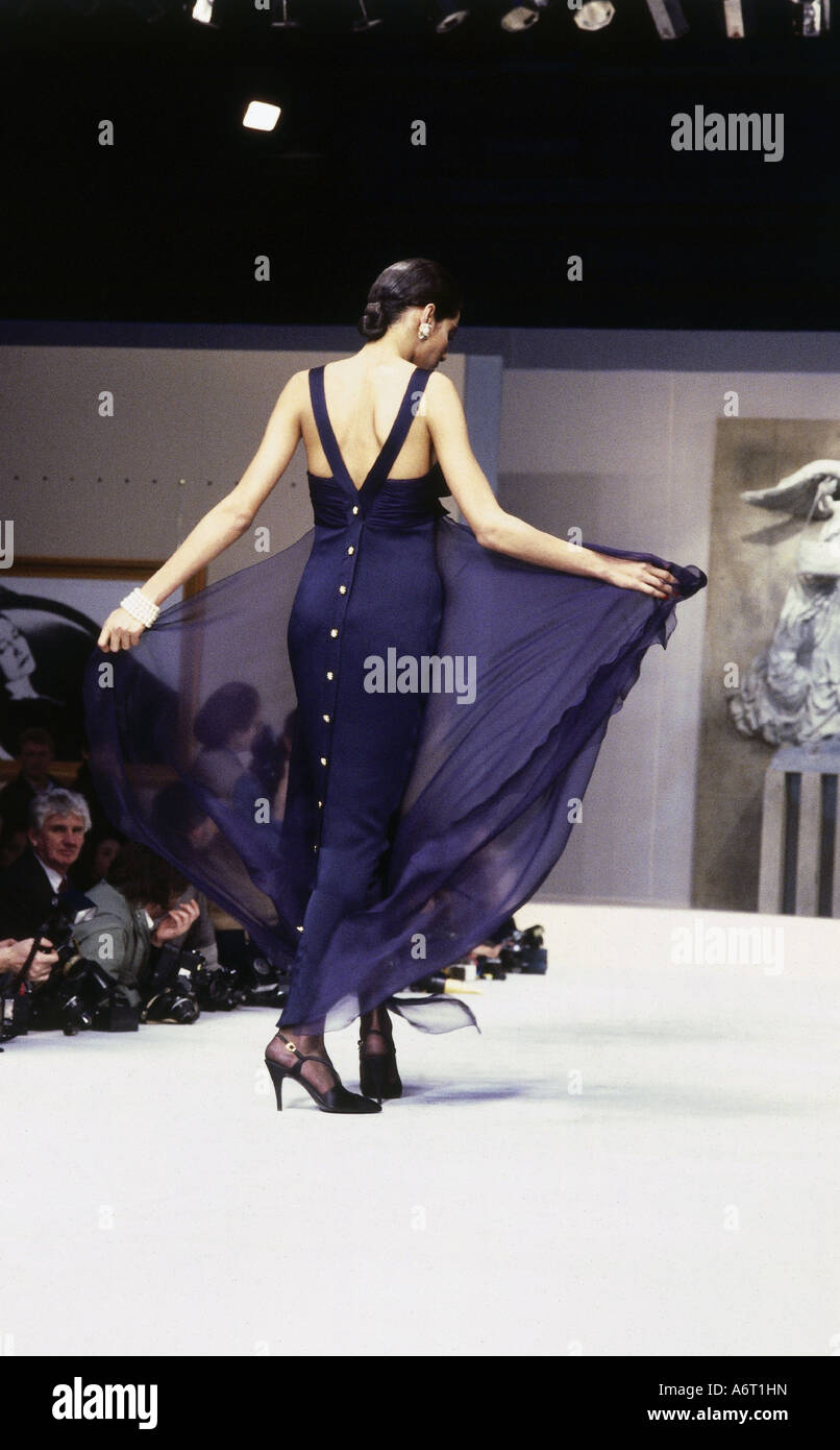 fashion, 1980s, mannequin, full length, wearing dress, catwalk, spring ...