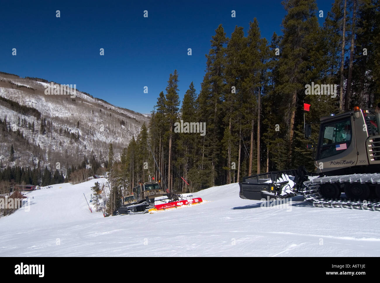 Snow Cats grooming slopes Beaver Creek Colorado Stock Photo - Alamy