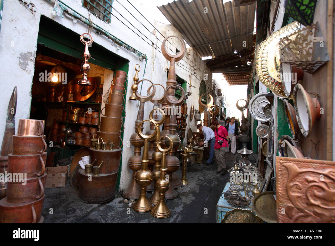 Souq al-Ghizdir the Copper souq in the Old Medina in Tripoli Libya with crescents ( jammour ...