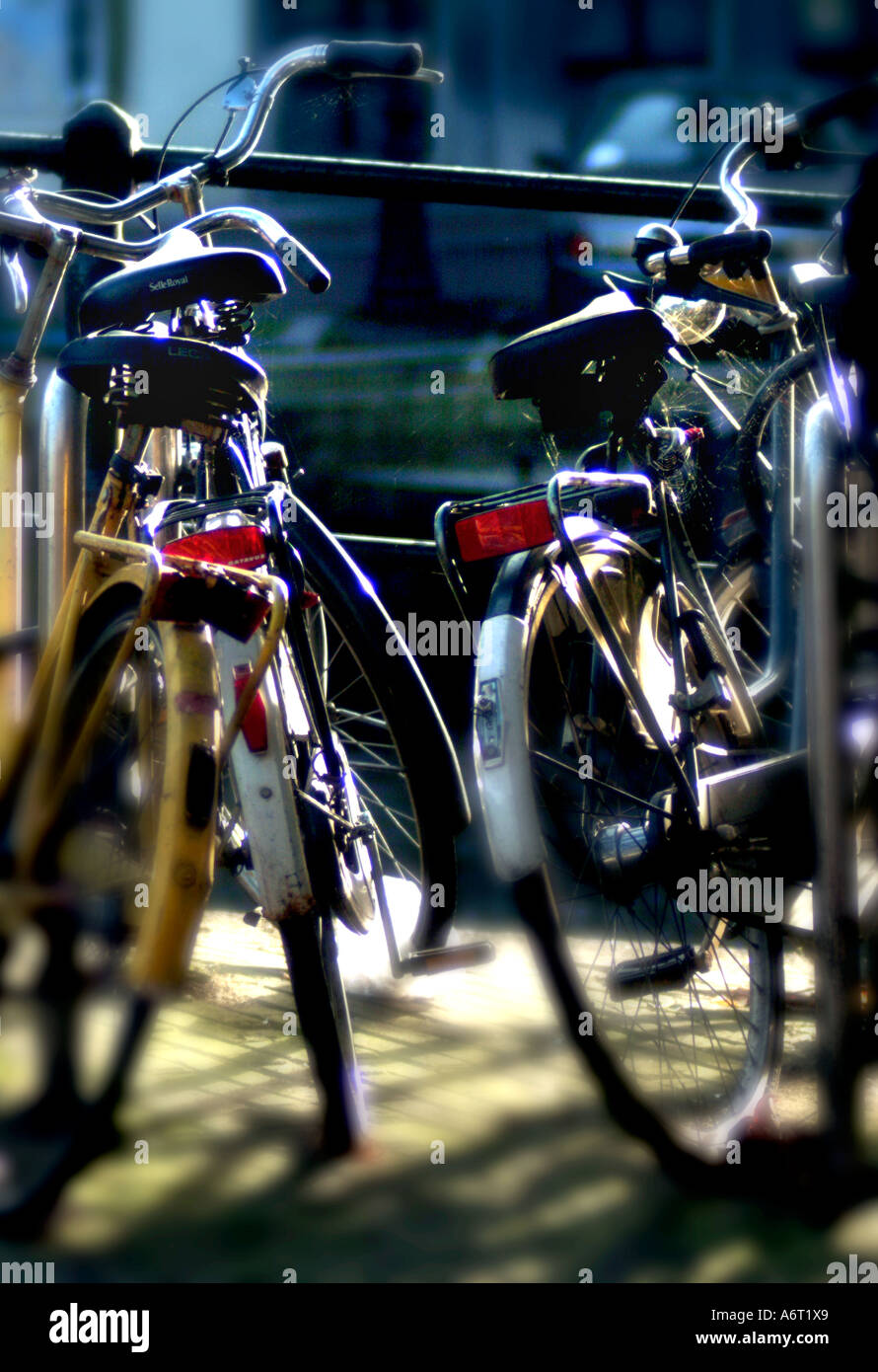 bicycles in rack Amsterdam Holland Stock Photo - Alamy